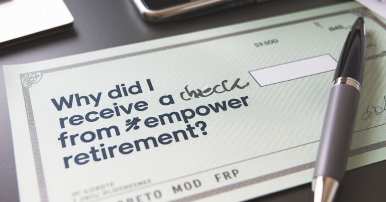 Why Did I Receive a Check From Empower Retirement?
